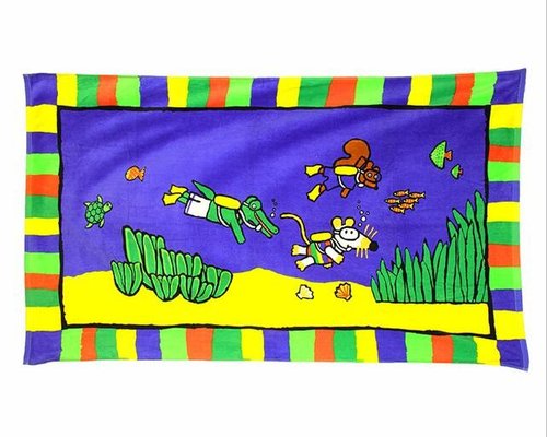 Superabsorbent Reactive Printed Bath Towel,cartoon pattern,Velvet ,Terry,