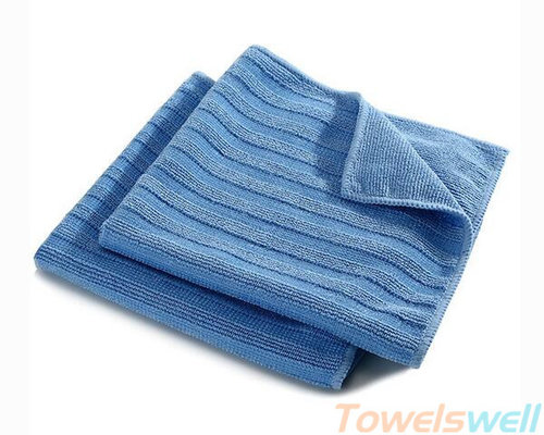 Wide Vertical Stripes Microfiber Cloth Streak Free, Durable, Scratch-Free, Super Absorbent