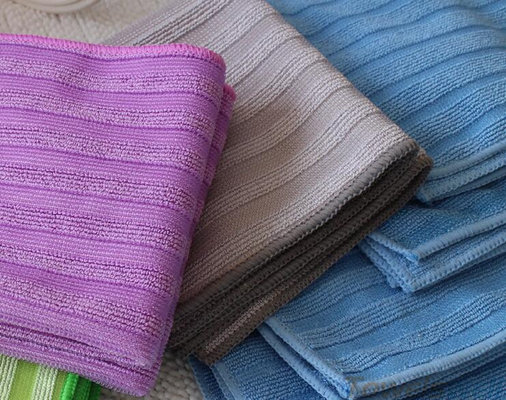 Wide Vertical Stripes Microfiber Cloth Streak Free, Durable, Scratch-Free, Super Absorbent