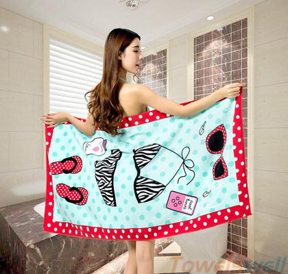 Printed Bath Towel Lint Free Ultra Soft  Drying fast Super Absorbent