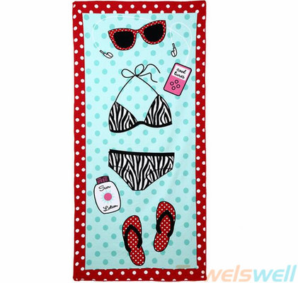 Printed Bath Towel Lint Free Ultra Soft  Drying fast Super Absorbent