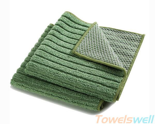 Microfiber Kitchen Dish Cloth with Mesh  super absorbent,strong detergency,Lint free,