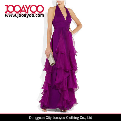 Wine Red Wrinkled Wrapped Chest Maxi Party Women Dress