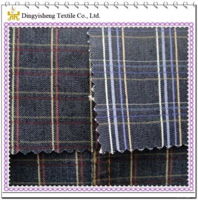 Yarn Dyed Checks Pattern Jeans Fabric