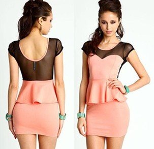 Fashionable Cap Sleeve Summer Casual Womens Dresses Pink Midi Skirt