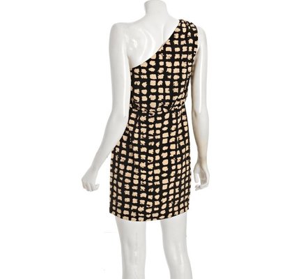 Short One Shoulder Printed Evening Party Dresses Eco Friendly in Tawny
