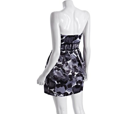 Pleated Strapless Open back Evening Party Dresses with Spaghetti Strap