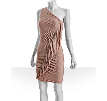 Summer Jersey Ruffle Short Womens Evening Party Dresses in Light Pink