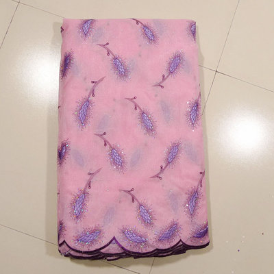 Pink Garment African Lace Fabrics , Tunji + Net