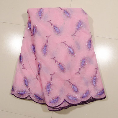 Pink Garment African Lace Fabrics , Tunji + Net