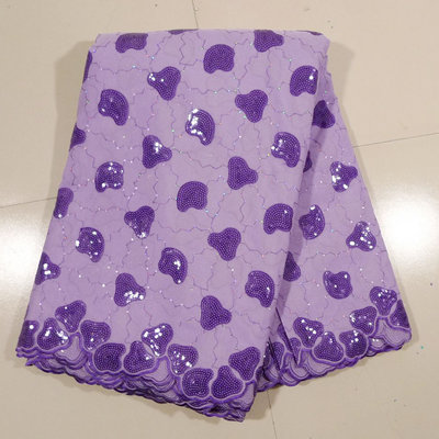 Ladies Bra African Lace Fabrics , Black Purple