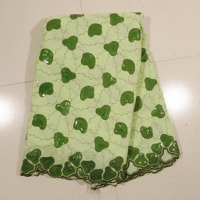 Green African Lace Fabrics , Garment Wedding Dress
