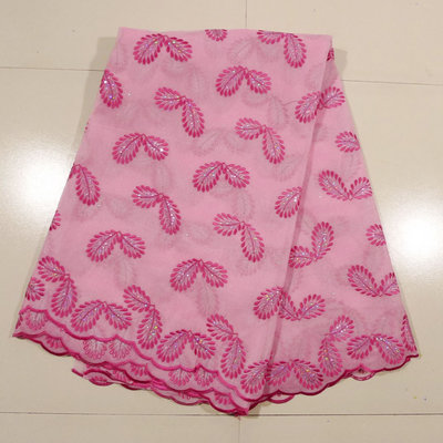 Purple / Pink African Lace Fabrics , Home Textile
