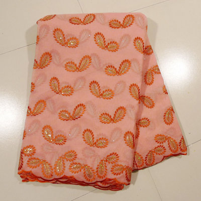 Grey Peach African Lace Fabrics , Grande Toilette