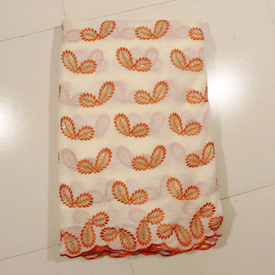 Handicraft Article African Lace Fabrics , Beige Orange
