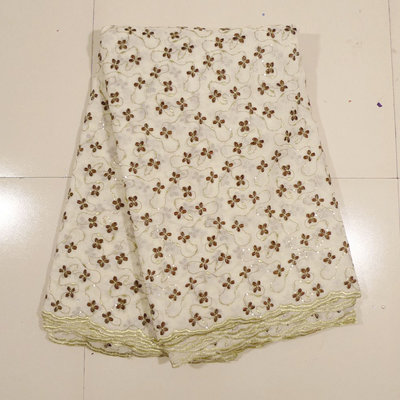 Lady Clothing African Lace Fabric , Beige Coffee