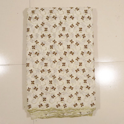Lady Clothing African Lace Fabric , Beige Coffee
