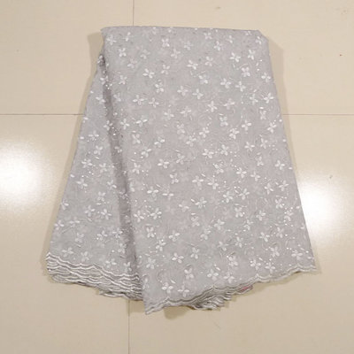 Fresh Garment African Lace Fabrics , Pink Grey Tunji + net