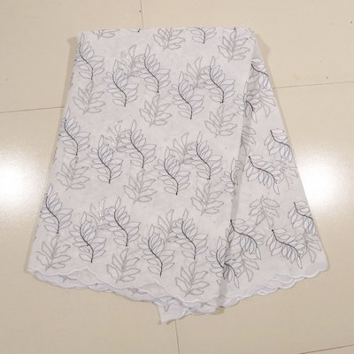 White Dressmaking Net African Lace Fabrics , Embroidered