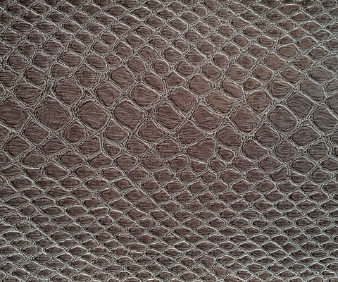 Grey Faux Leather Fabric For Handbags , Faux crocodile Leather Fabric