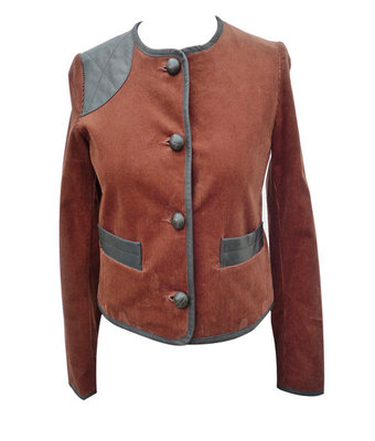 Spring Leather brown Corduroy Jackets , womens coats and jackets
