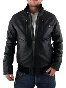XL XXXL XLL 100% polyester men Fleece Lined Leather jacket with fur collar