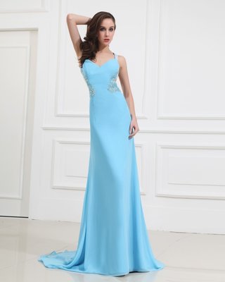 Sexy Backless Evening Party Dresses , long cross back prom dress