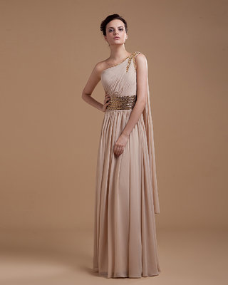 chic Sleeveless One Shoulder Evening Party Dresses for Girls