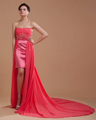 Beautiful Short Evening Party Dresses / Prom Dresses with long trains