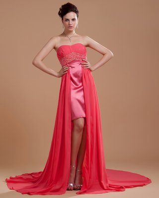 Beautiful Short Evening Party Dresses / Prom Dresses with long trains