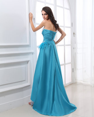 Strapless halter Chiffon Evening Party Dresses with sweetheart neckline