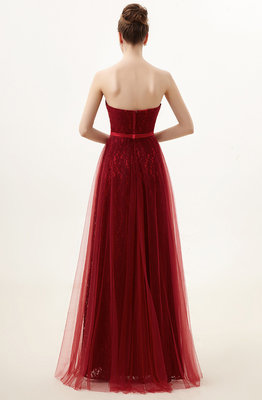 Customized Red Bra halter neck long Evening Party Dresses for juniors