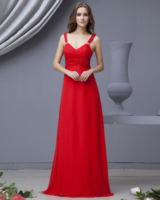 Graceful Red Strapless long party dresses with flower for Summer , Spring