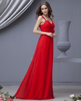 Graceful Red Strapless long party dresses with flower for Summer , Spring