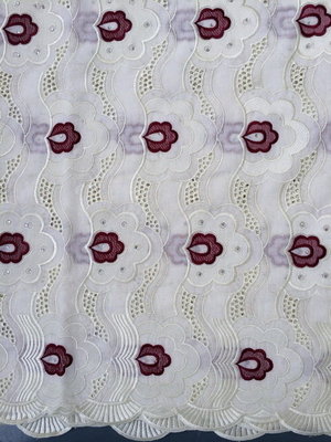 Colored Embroidered Korean Lace Fabric With Knitted Technics For Party Dress