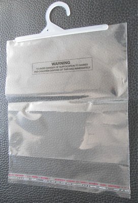 Small Clear PP Poly Bags With Hangers For Apparel / Clothing / Dress