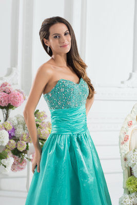 Vintage Sweetheart A Line Hunter Womens Party Dresses , Long Organza Evening Dresses