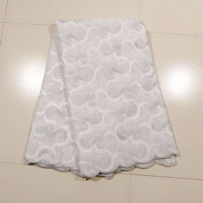 African Embroidery Lace Fabric For Evening Dresses Pink 130-135cm
