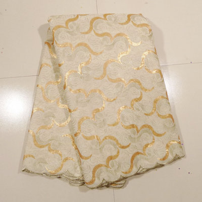 African Embroidery Lace Fabric , Peach Lialic For Party Dress , Tunji net