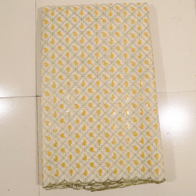 Beige African Embroidery Lace Fabric , 2.5 - 3.5kgs Weight for grande toilette