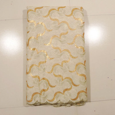 African Embroidery Peach Lace Fabric