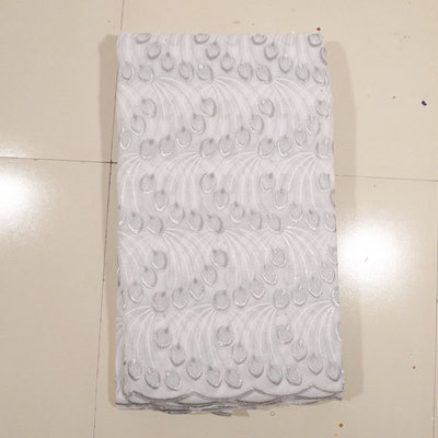 Blue White African Embroidery Lace Fabric For Lingerie