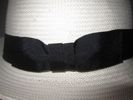 Mens White Straw Fedora Hat