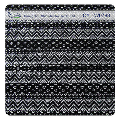 Jacquard Nylon Cotton Corded Lace Fabric For Garment Material SGS BV ITS CY-LW0788