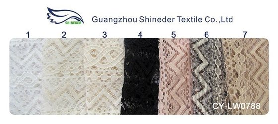 Jacquard Nylon Cotton Corded Lace Fabric For Garment Material SGS BV ITS CY-LW0788