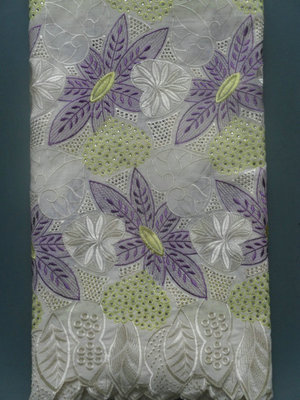 White Heavy African Lace Fabric Soft For Wedding Shoes / Dress