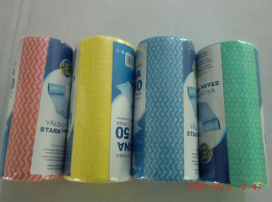 Viscose and Polyester Spunlace Non Woven Fabric Rags Roll for Table / Glass