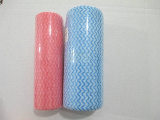 Viscose and Polyester Spunlace Non Woven Fabric Rags Roll for Table / Glass