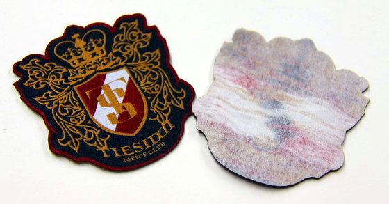 Red Edge Custom Embroidered Patches Polyester Thread