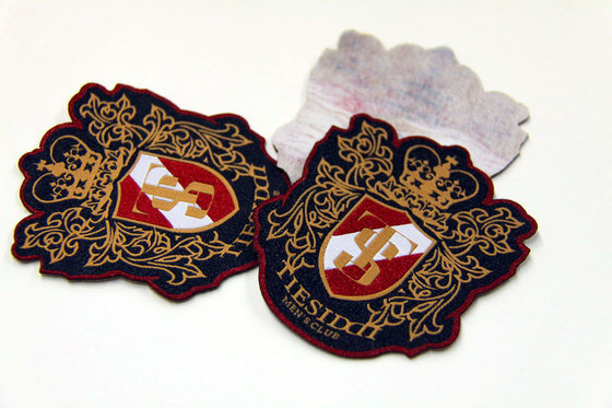 Red Edge Custom Embroidered Patches Polyester Thread